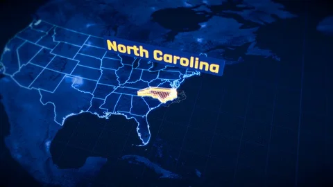 US North Carolina state border 3D visual... | Stock Video | Pond5