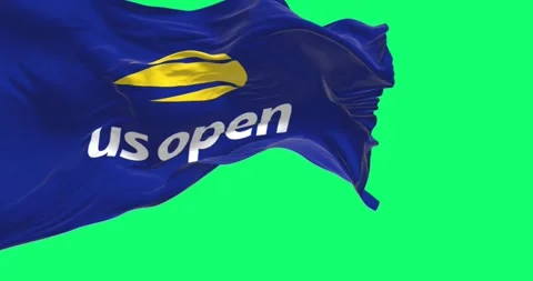 Us Open flag waving in the wind isolate ... | Stock Video | Pond5
