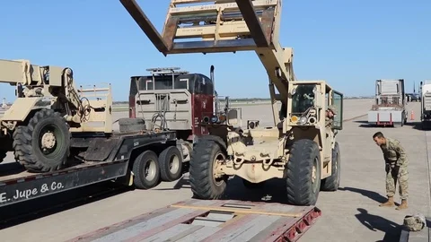 U.S. soldiers transport military vehicle... | Stock Video | Pond5