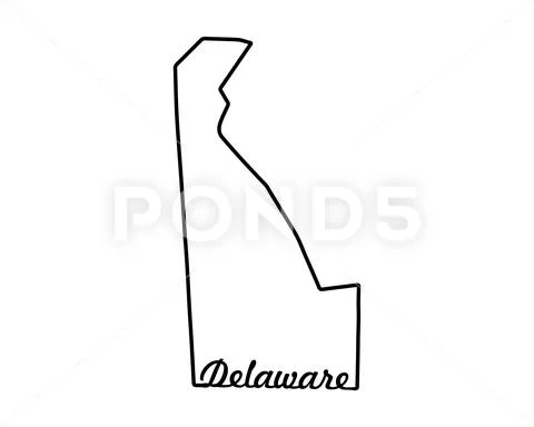 US state map. Delaware outline symbol. Vector illustration: Graphic ...