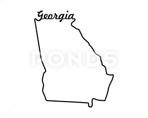 US state map. Georgia outline symbol. Vector illustration Illustration ...