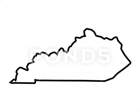 US state map. Kentucky outline symbol. Vector illustration: Graphic ...