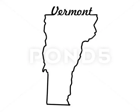 US state map. Vermont outline symbol. Vector illustration: Royalty Free ...