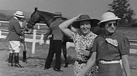 USA - 1938: ladies at a horse race | Stock Video | Pond5
