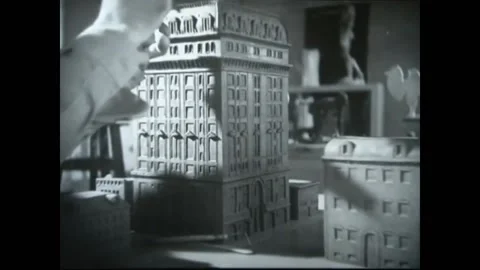 USA - 1938 - Sculptors create scale mode... | Stock Video | Pond5