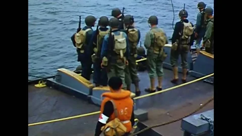USA - 1942 - US soldiers disembark from ... | Stock Video | Pond5