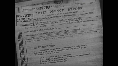 USA - 1945 - Intelligence reports reveal... | Stock Video | Pond5