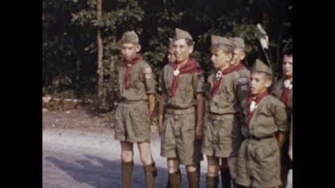 USA - 1950s: Boy scout training camps | Stock Video | Pond5