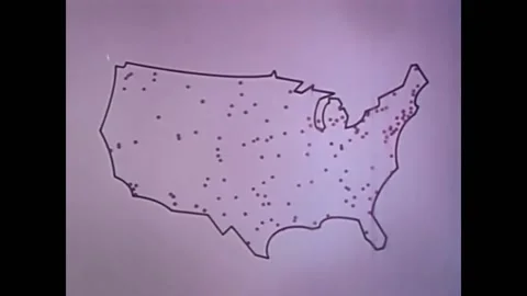 USA - 1955 - An animated map shows how r... | Stock Video | Pond5