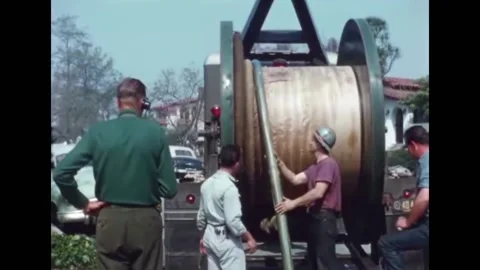 USA - 1960s - The last of a giant cable ... | Stock Video | Pond5