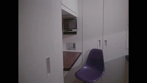 USA - 1972 - Panorama of crew quarters i... | Stock Video | Pond5