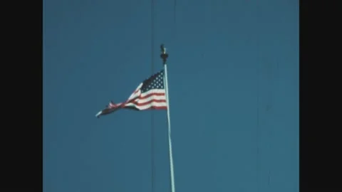 Usa 1976, American flag waving in the sk... | Stock Video | Pond5