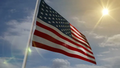 American Flag Waving Loop Stock Video Footage | Royalty Free American ...