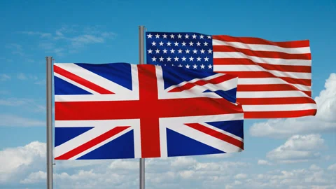 USA and United Kingdom, UK flags | Stock Video | Pond5