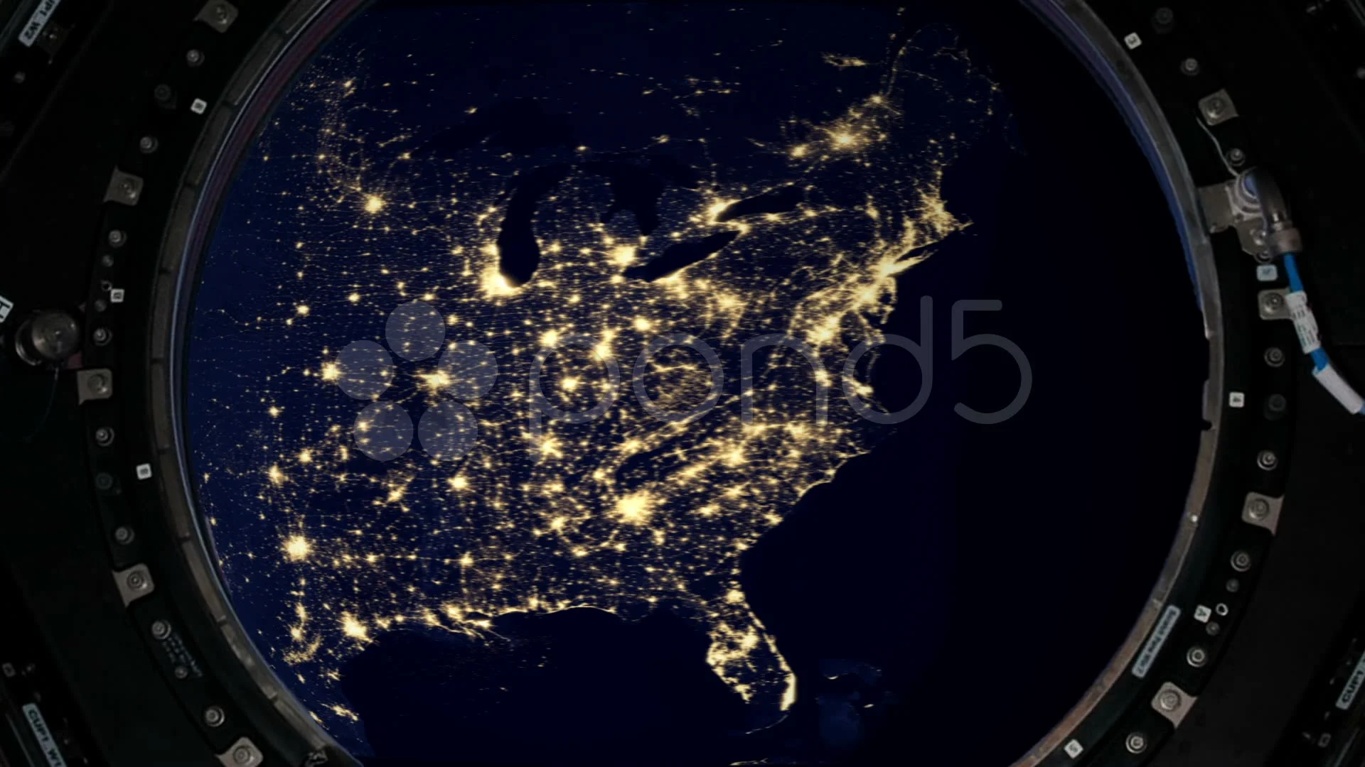 United States Lights From Space Hd United States Map Lights Stock