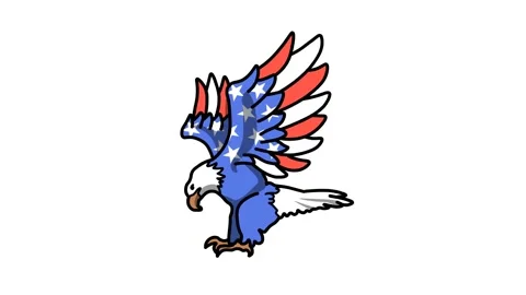 USA eagle sketch background and 2d anima... | Stock Video | Pond5