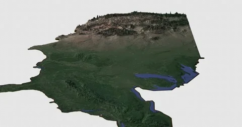 USA east to west map with 3d relief 4K s... | Stock Video | Pond5