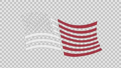 USA flag appearance on a transparent bac... | Stock Video | Pond5