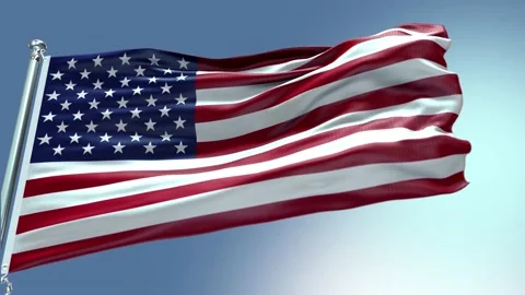 USA Flag Realistic Loop Animation | Stock Video | Pond5