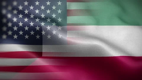 USA Kuwait Flag Loop Background 4K | Stock Video | Pond5