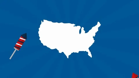 usa labor day celebration with map and i... | Stock Video | Pond5