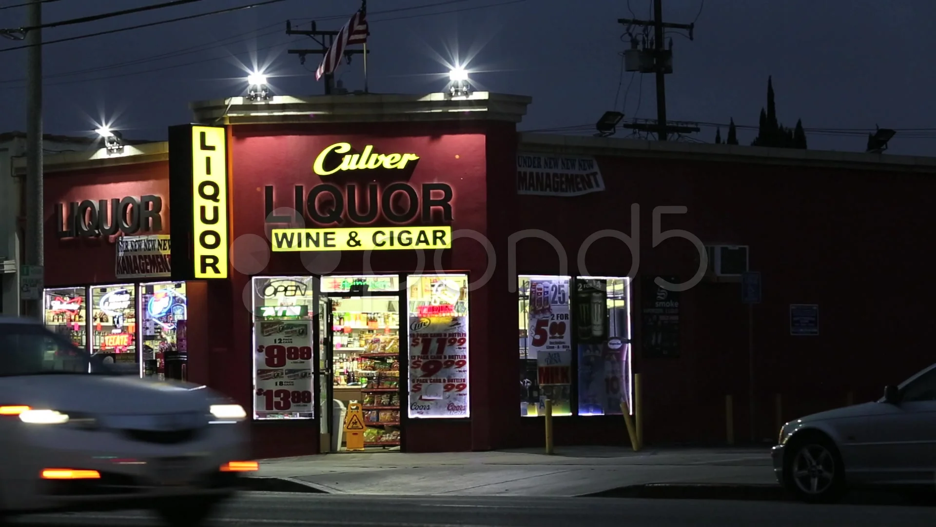 USA Los Angeles liquor store grocery in the street