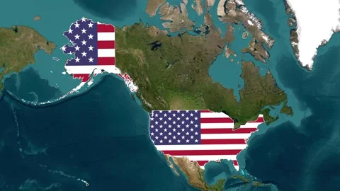 USA Map animation zoom in, United States... | Stock Video | Pond5