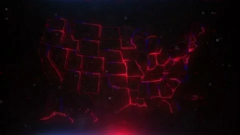 USA Map Hi-tech background loop | Stock Video | Pond5