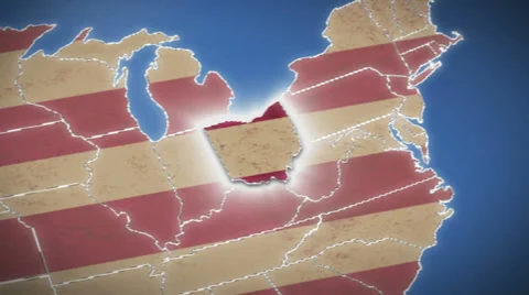 USA map, Ohio pull out, all states avail... | Stock Video | Pond5