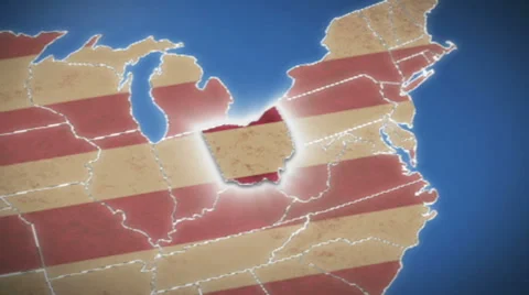 USA map, Ohio pull out, all states avail... | Stock Video | Pond5
