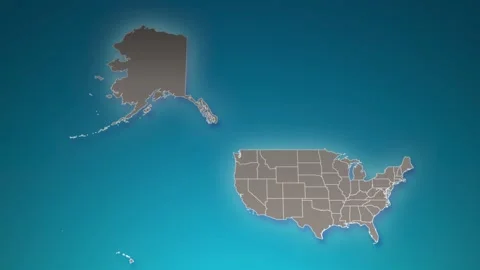 USA Mercator country map with zoom in Re... | Stock Video | Pond5