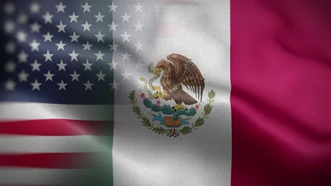 USA Mexico Flag Loop Background 4K | Stock Video | Pond5