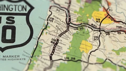 Vintage Road Map Usa Stock Video Footage | Royalty Free Vintage Road ...