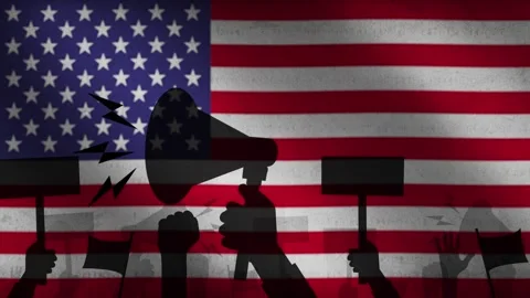USA protest concept 4k animation, microp... | Stock Video | Pond5