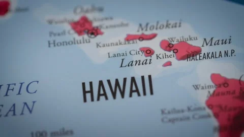 USA state map color contour Hawaii HI | Stock Video | Pond5