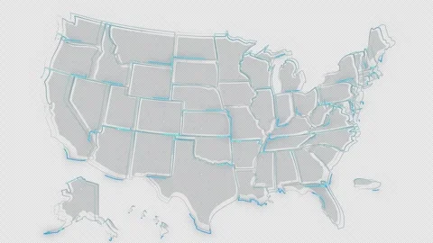 USA United States Map Shape Outline, Cou... | Stock Video | Pond5