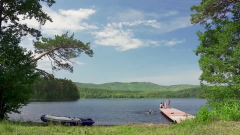USA, Utah, June, 2023. Children swim and... | Stock Video | Pond5