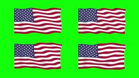 USA Waving Flag 2D Animation on Green Sc... | Stock Video | Pond5