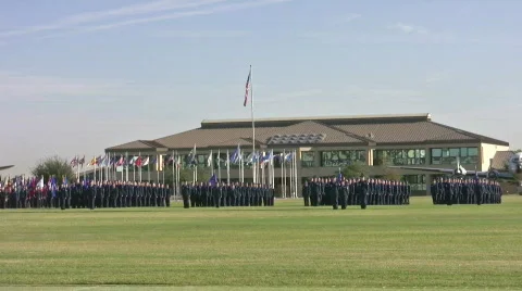 USAF Parade field pan left HD | Stock Video | Pond5