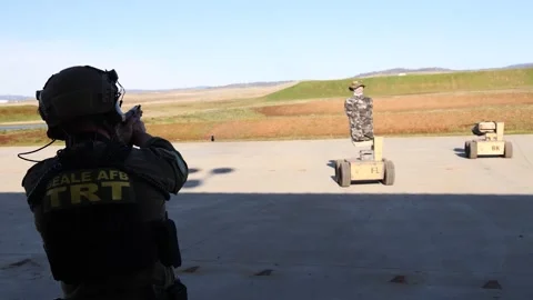 USAF Security Forces firing machine gun ... | Stock Video | Pond5