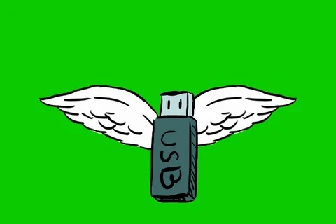 USB Flash Drive - animation - wings - gr... | Stock Video | Pond5
