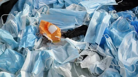 Used medical masks. Covid-19 waste. Conc... | Stock Video | Pond5