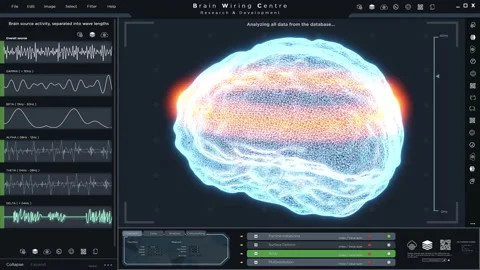 User app interface of human brain scan o... | Stock Video | Pond5