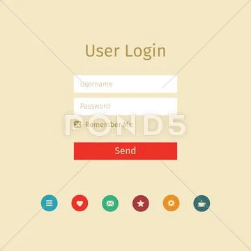 User login page with icons: Graphic #52678337
