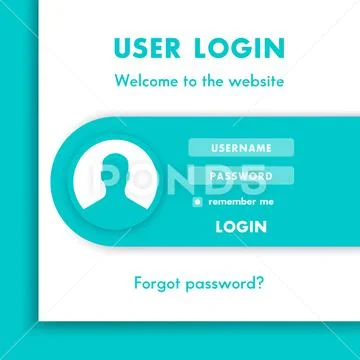 User Login window, login page design for website in aquamarine and ...