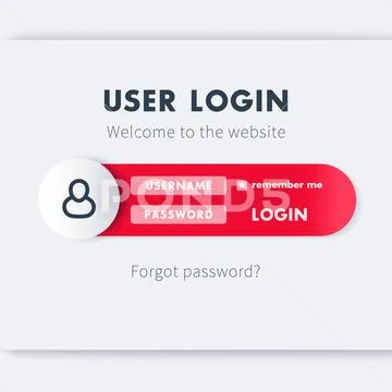 User Login window, web page vector template: Graphic #140380017