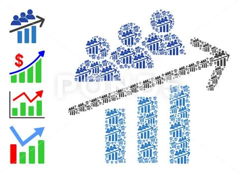 Users Trend Arrow Recursive Mosaic of Self Icons ~ Clip Art #138964235