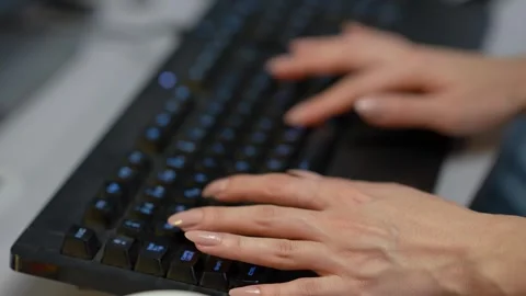 Using Computer and Typing,Keyboard 4k | Stock Video | Pond5