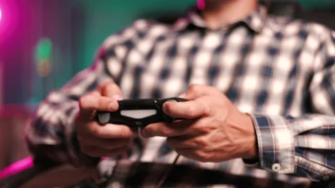 Using controller playing video games - c... | Stock Video | Pond5