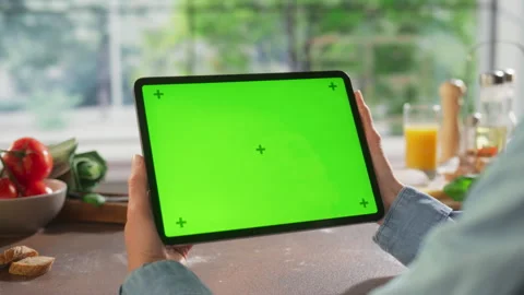 Using Green Screen Tablet Computer | Stock Video | Pond5
